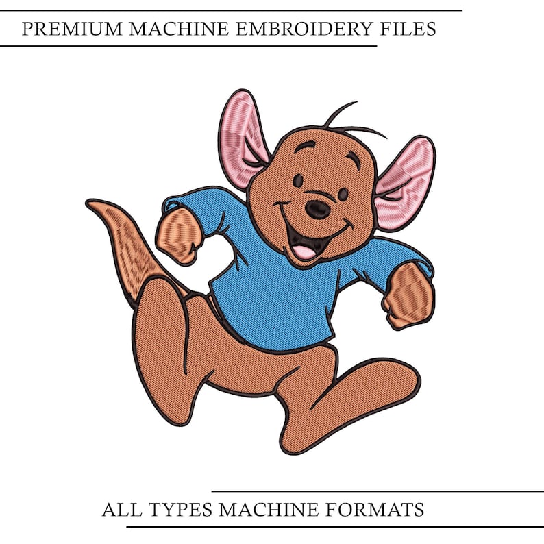 Kangaroo Baby Embroidery Design: Animal Machine Art (instant Download ...