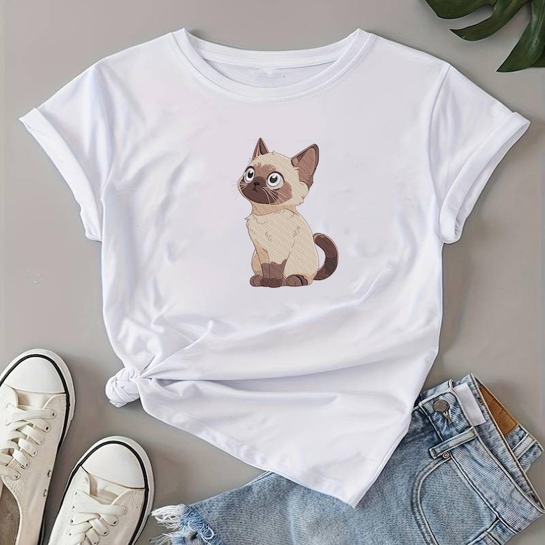 Siamese Cat Machine Embroidery Design, Kitten Stitch File, Pet Lover ...