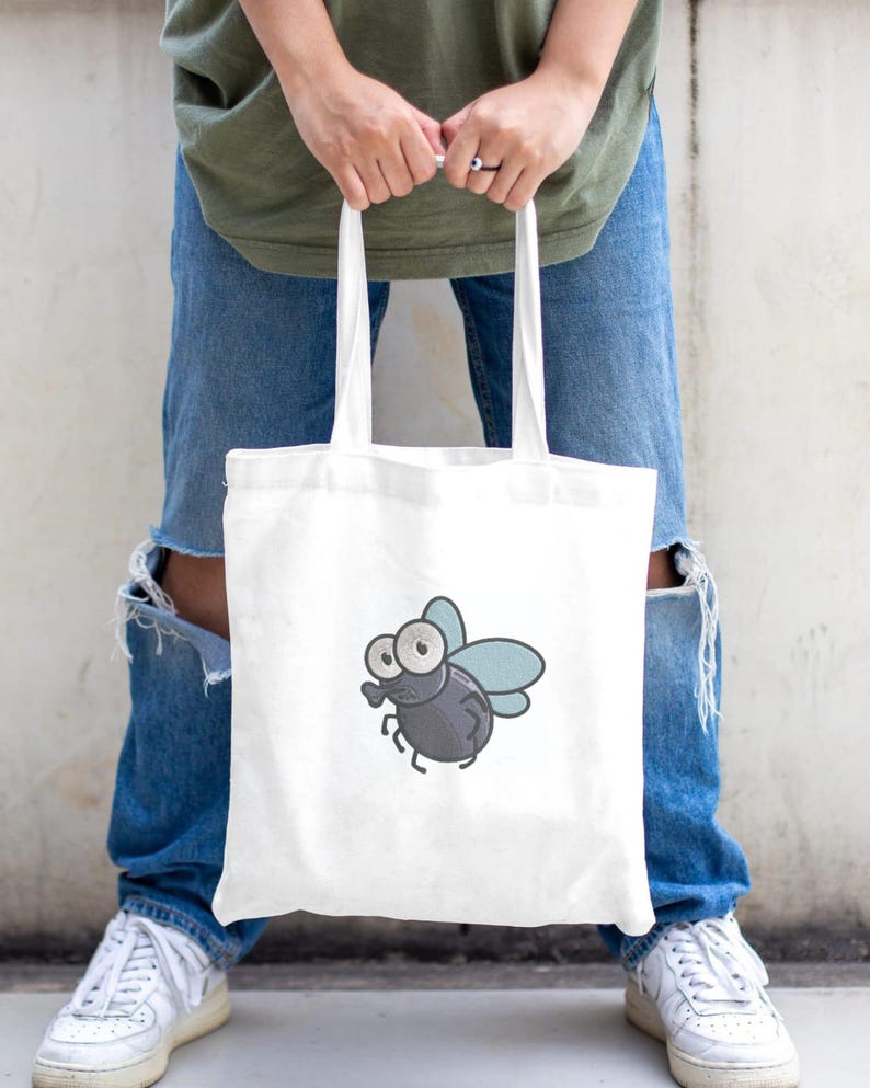 Funny Housefly Embroidery Design, Cartoon Bug Big Eyes Apparel (digital ...