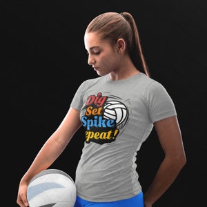 Dig Set Spike Repeat PNG – Volleyball Design for Sublimation Crafting ...