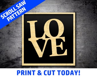 Love and Heart Scroll Saw Pattern - Etsy