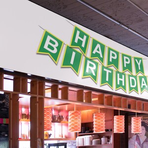 Editable Green Yellow Pennant Banner - - Edit & Print Online With Corjl ...