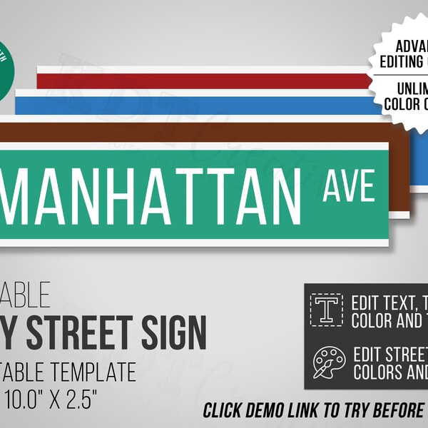 City Street Sign - Etsy