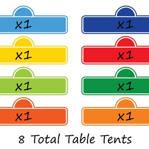Editable Bright Color Street Party Table Tents Place Cards - Edit ...