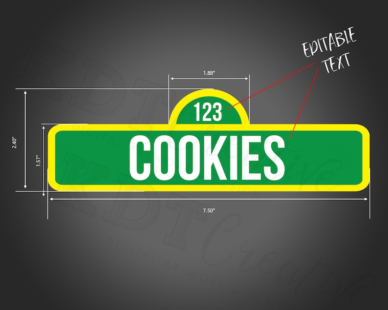 Editable Mini Street Sign Template: Green & Yellow (digital Download ...