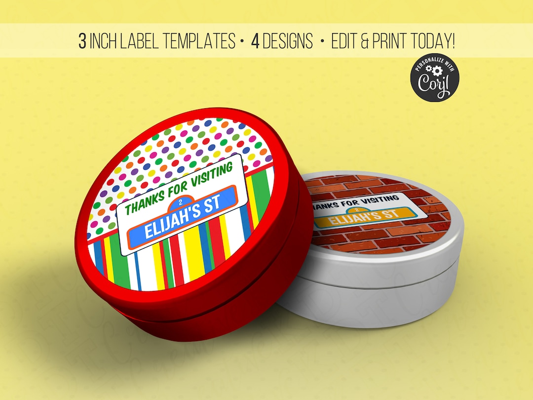 Editable Green Yellow Printable Round Sticker Label Template | 3 Inch ...