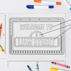 Editable Welcome Street Sign Coloring Page - 11 X 8.5" - Edit & Print ...