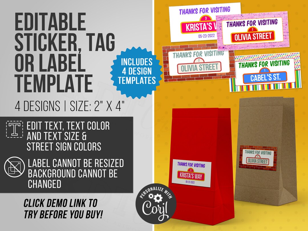 Editable Rectangular Sticker Label Template 2 X 4 Inch 4 - Etsy