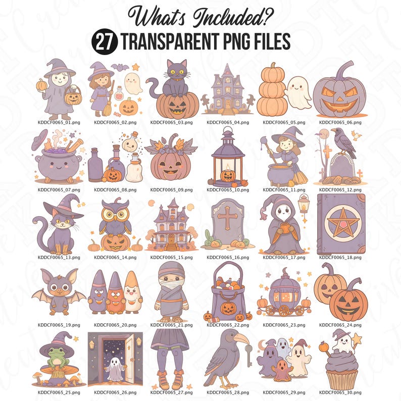 27 Cute Pastel Halloween Clipart Bundle, Ghost Pumpkin Witch Candy ...