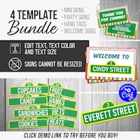 Editable Green Yellow Printable Round Sticker Label Template 3 Inch, 4 ...