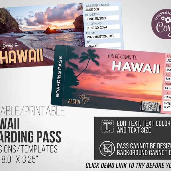 Hawaii Ticket - Etsy