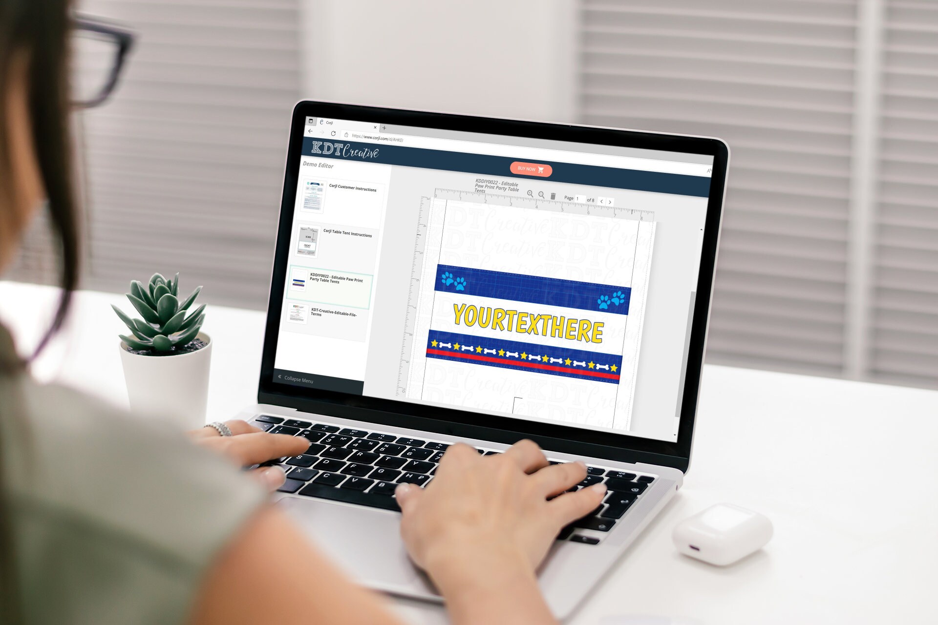 Editable Paw Print Party Table Tent Place Cards - Edit & Print Online ...