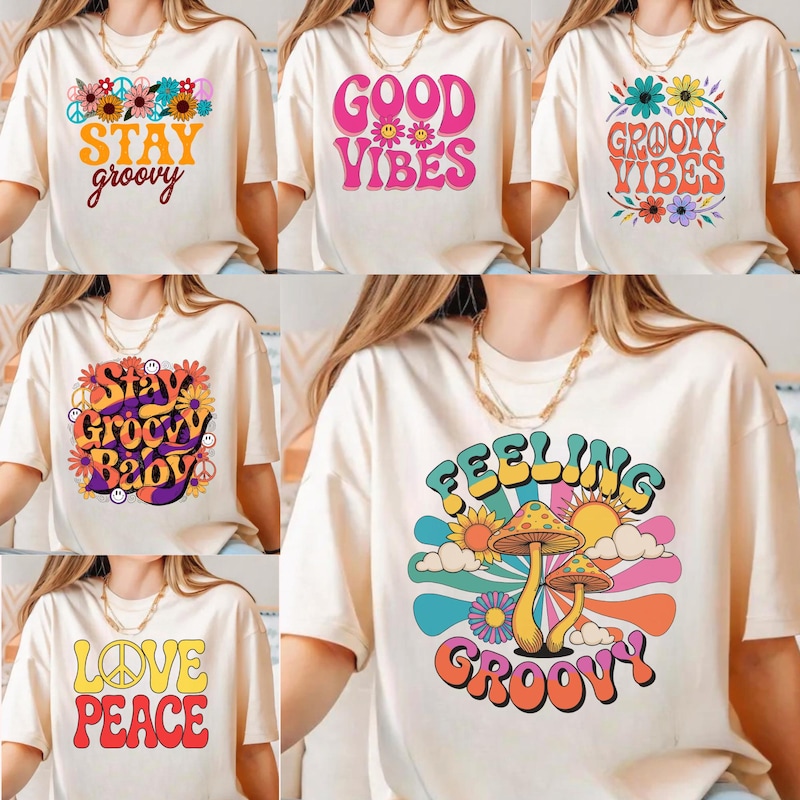 Mushroom Groovy Clipart - Etsy