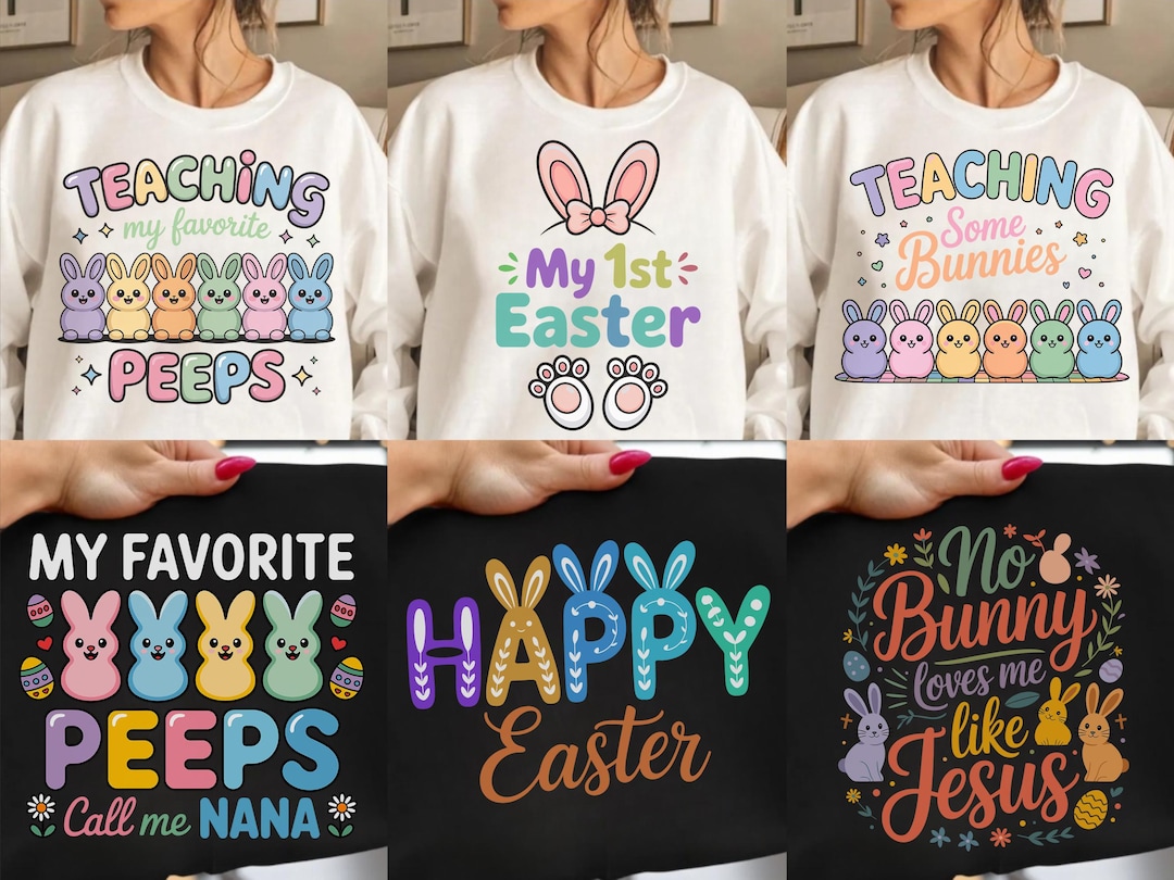 Retro Easter PNG SVG | Bunny Peeps Sublimation Designs | Kids Printable ...