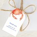 Crab Themed Favor Tags Beach Gift Tag Orange Crab Favor Tag | Etsy