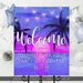 Blue Sunset Welcome Sign Tropical Sunset Welcome Signs | Etsy