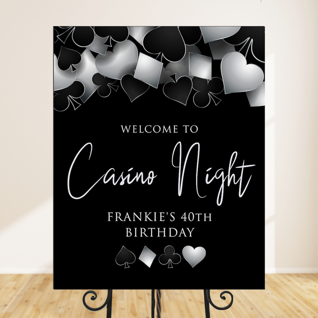 Printable Casino Themed Welcome Signs, Poker Party Sign, Welcome Sign ...