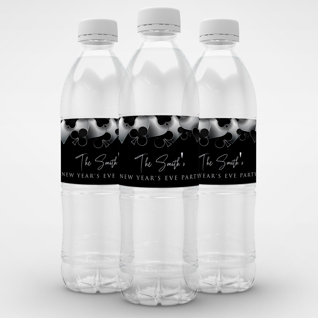 Editable Casino Water Bottle Labels, Printable Drink Labels, Custom ...