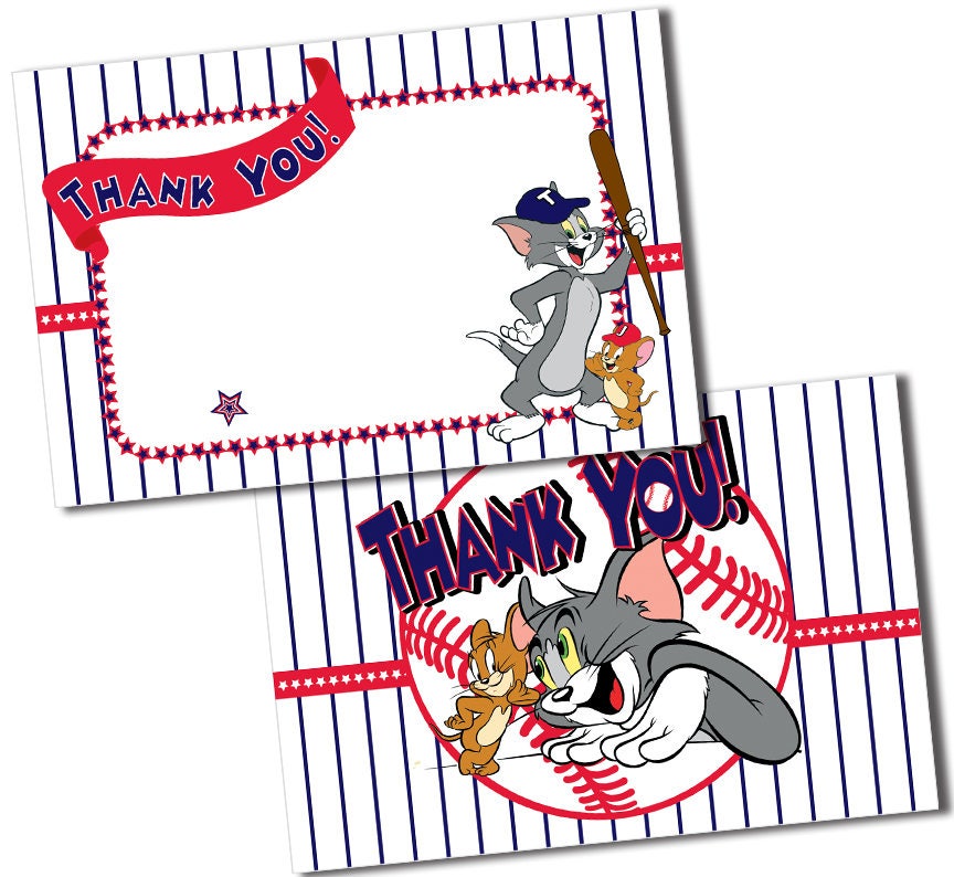 Tom & Jerry Thank you cardsTom and Jerry Thank You Notes Tom | Etsy
