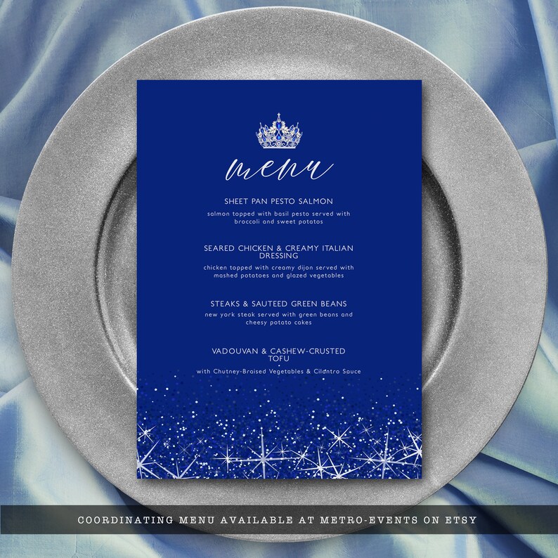 Royal Blue RSVP Card Princess Rsvp Card Rsvp Card Template - Etsy