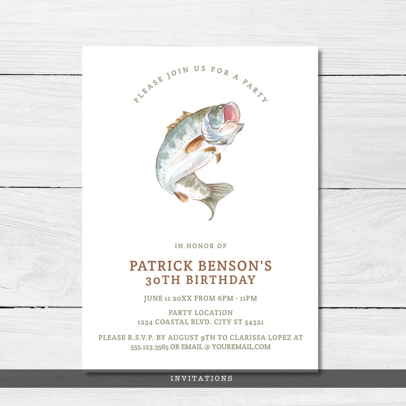Gone Fishing Birthday Party Invitations Fishing Themed Party - Etsy