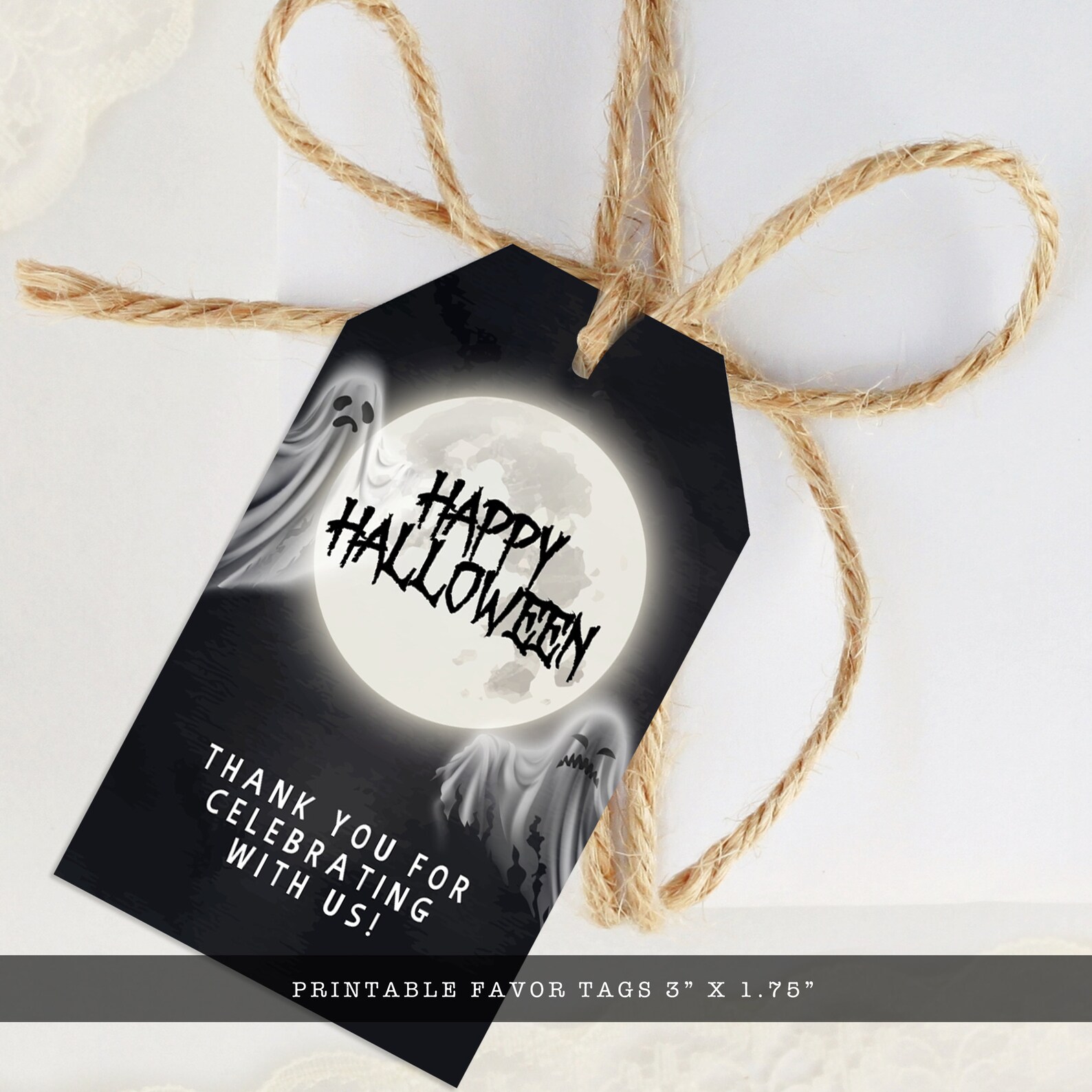 Spooky Ghost Tags Halloween Gift Tag Halloween Favor Tag | Etsy