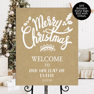 Christmas Welcome Sign Printable Welcome Signs Corjl | Etsy