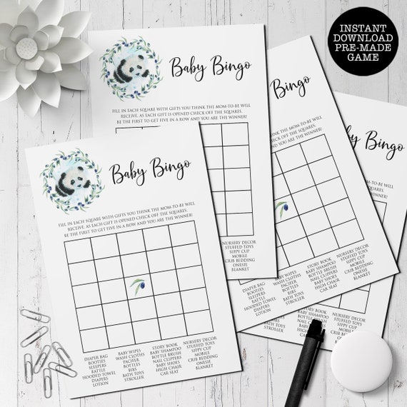 Baby Shower Bingo, Instant Download, Bingo Game, Printable Games, Pre ...