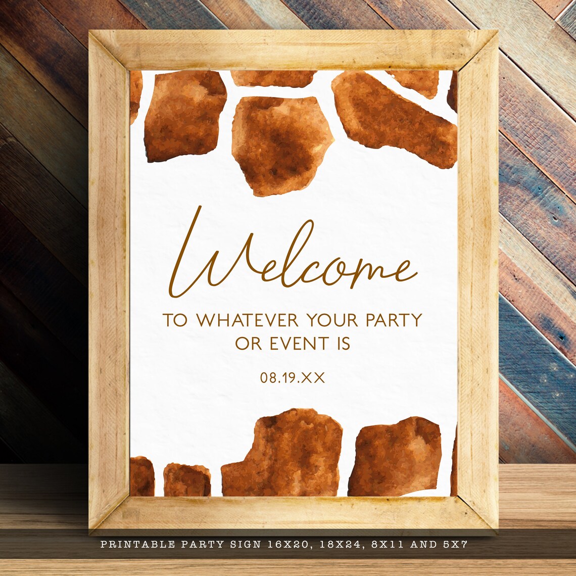 Animal Print Welcome Sign Safari Themed Sign Printable Sign - Etsy
