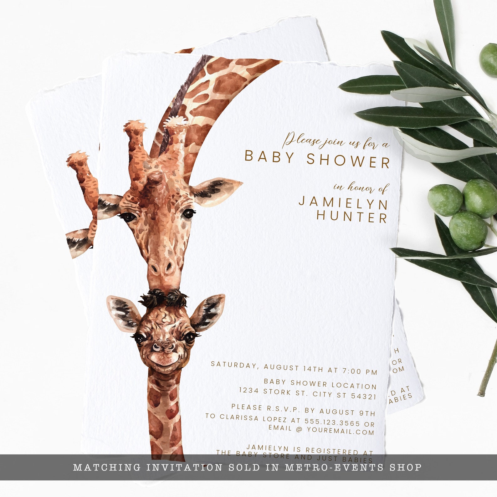 Giraffe Welcome Sign Safari Baby Shower Sign Animal Welcome - Etsy