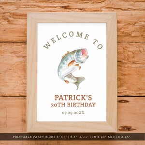 Gone Fishing Welcome Sign: Jumping Fish Party Decor (printable Sign) - Etsy