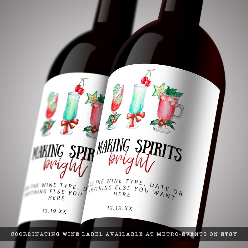 Making Spirits Bright Drink Menu Signs Holiday Drink Menu - Etsy