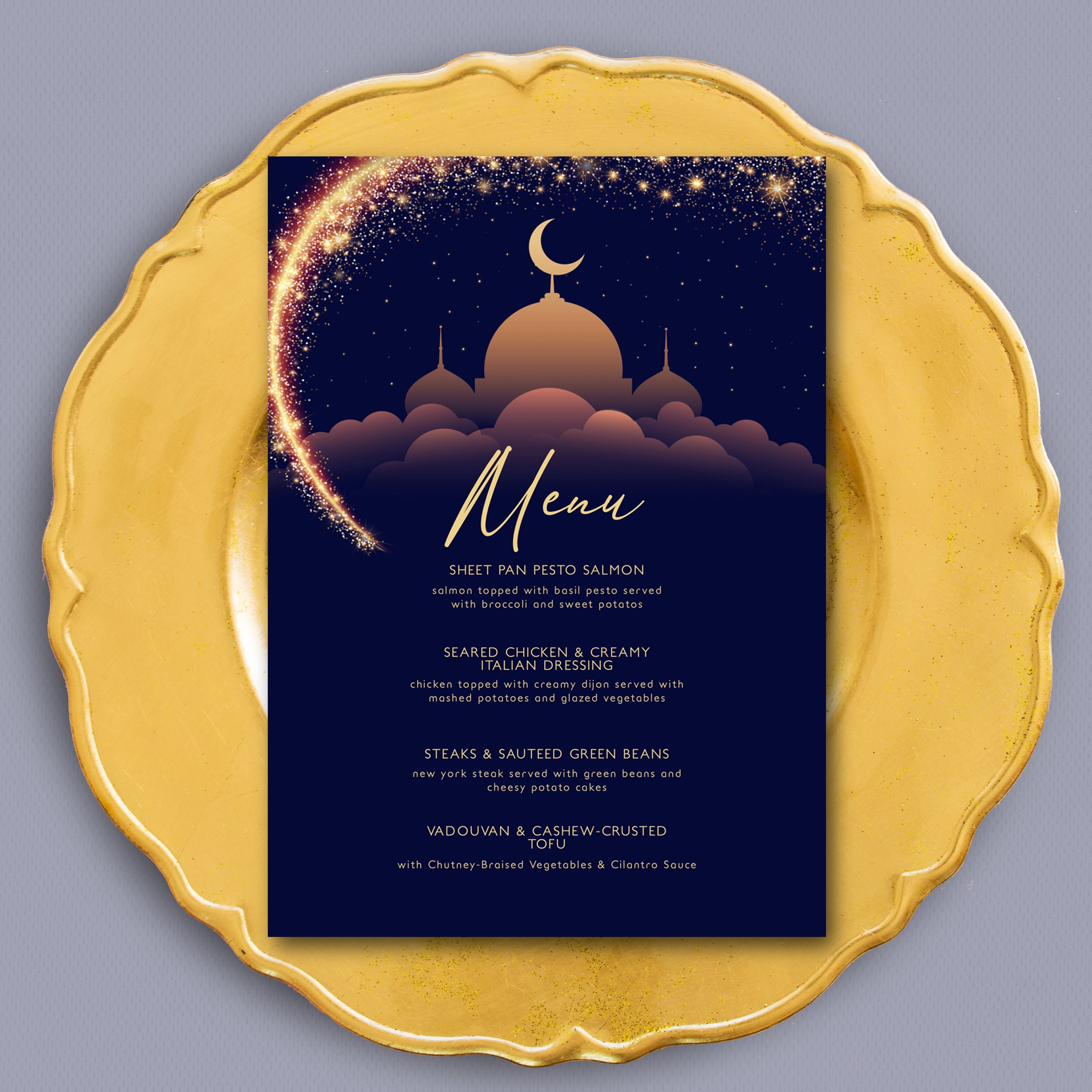Arabian Nights Dinner Menu: Custom Printable Food Menu (corjl Template ...