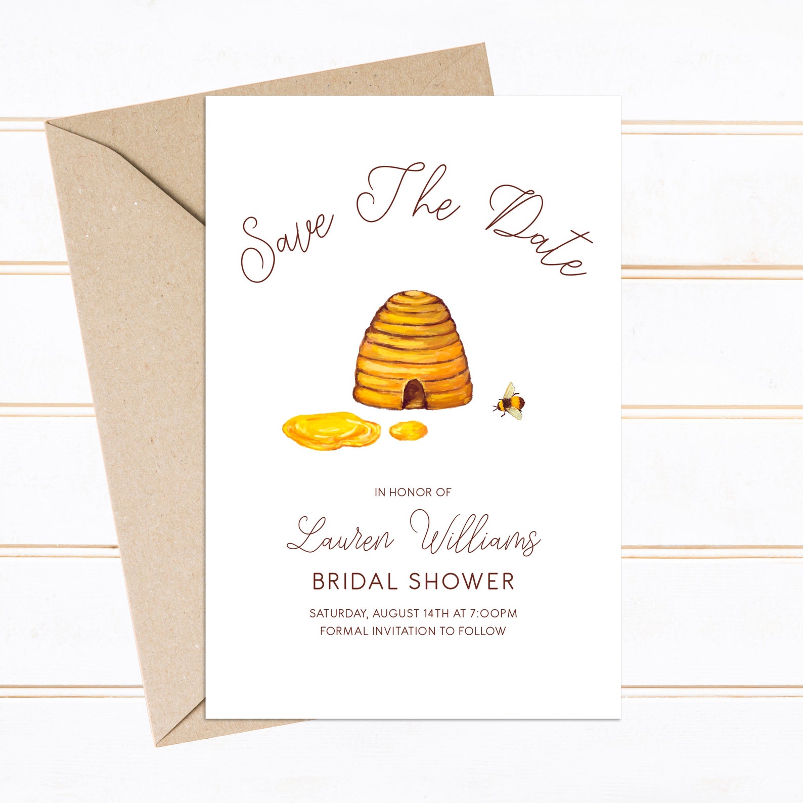 Editable Save the Date Cards Bee Themed Save the Date - Etsy