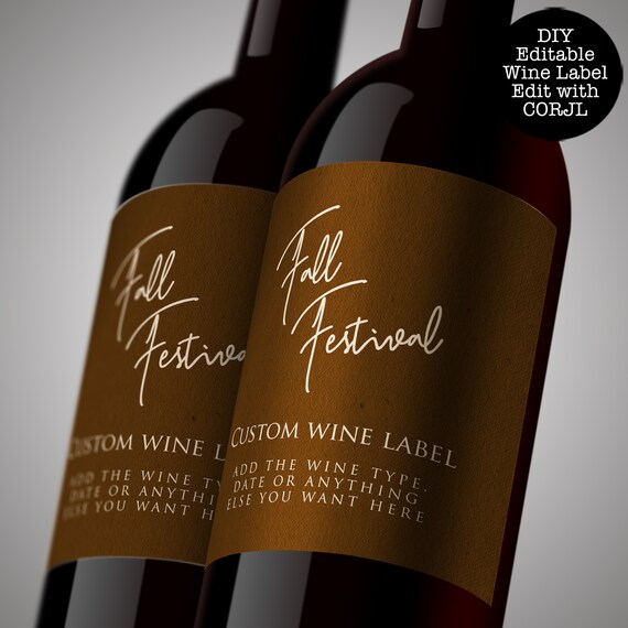 Fall Festival Wine Label, Harvest Festival Wine Labels, Fall Themed ...