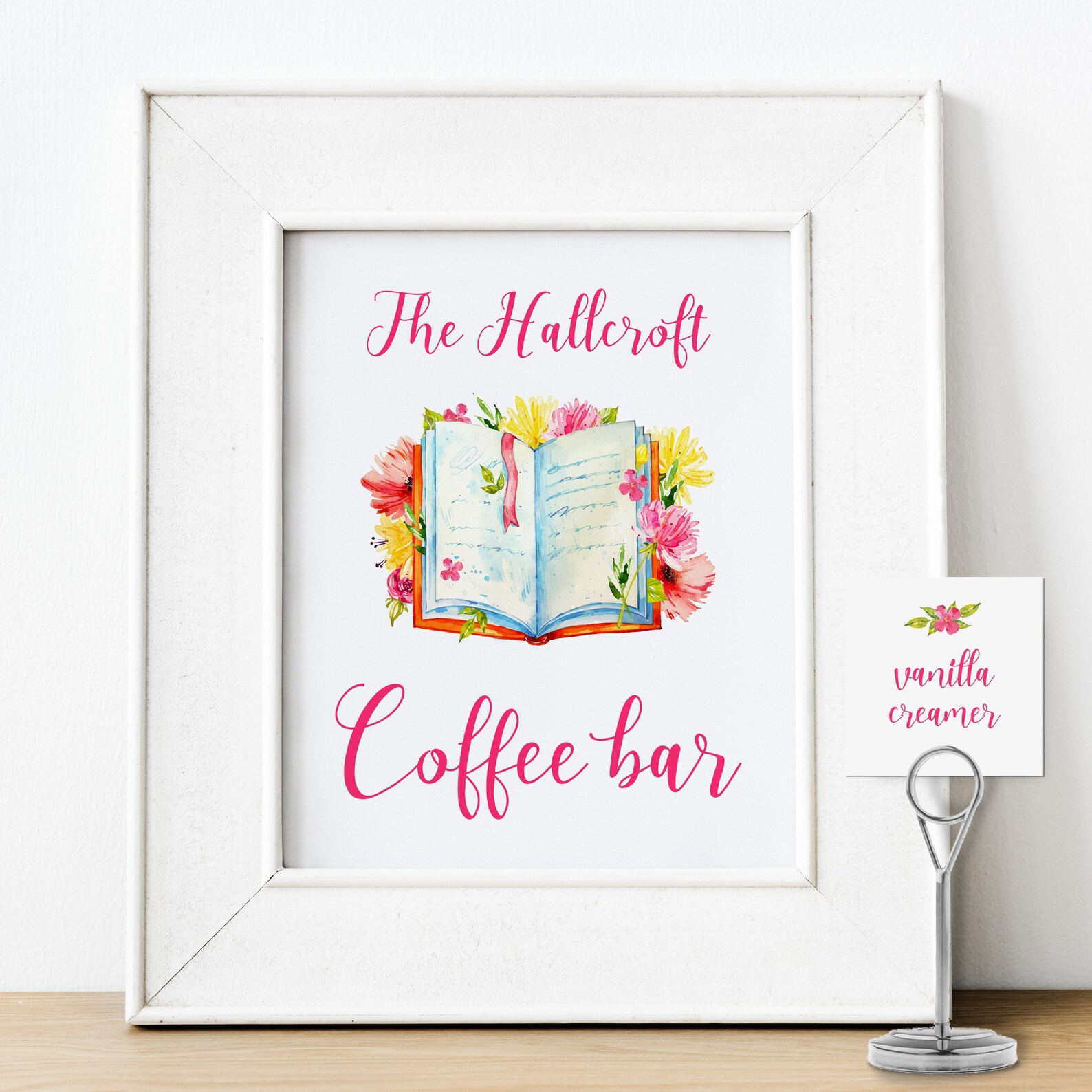Floral Coffee Bar Sign, Book Club Decor (digital Download) - Etsy
