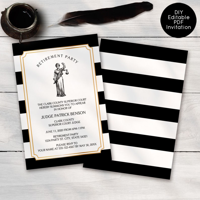 Judge Retirement Party Invitations Lawyer Retirement Party - Etsy