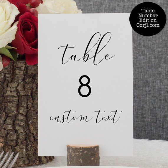 Black and White Table Number, Simple Table Decor, Printable Table ...