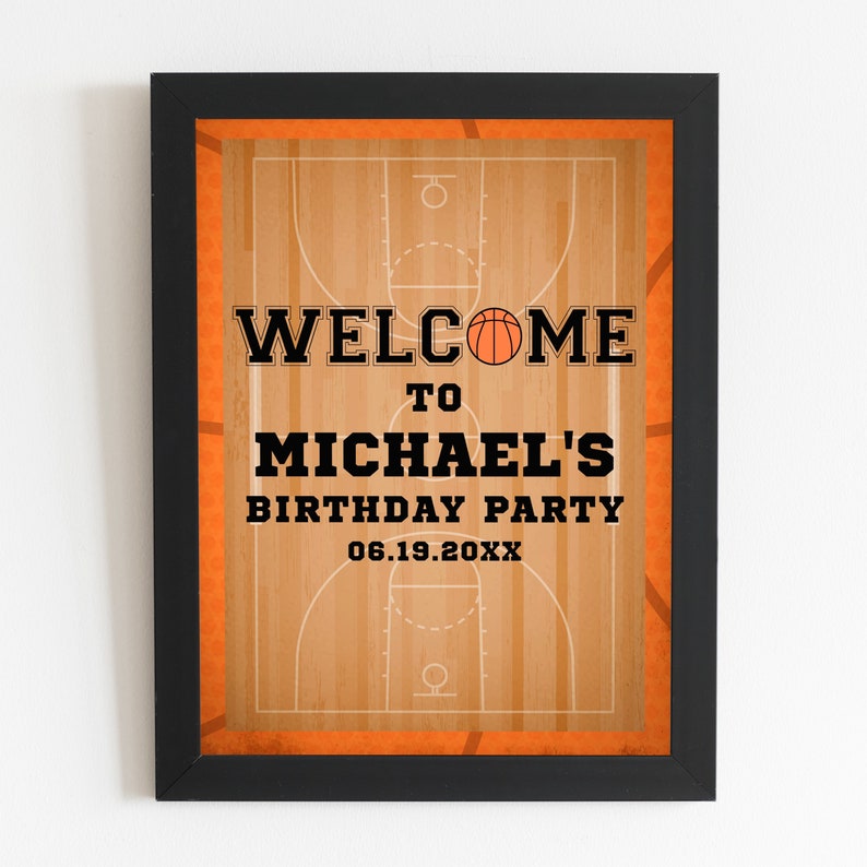 Basketball Welcome Sign Custom Basketball Welcome Sign | Etsy