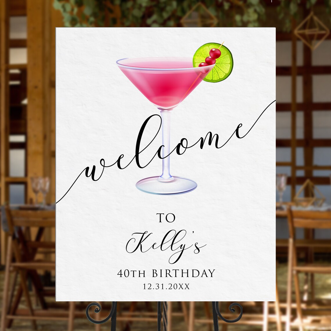 Pink Cocktail Welcome Signs Cosmo Sign Printable Sign - Etsy