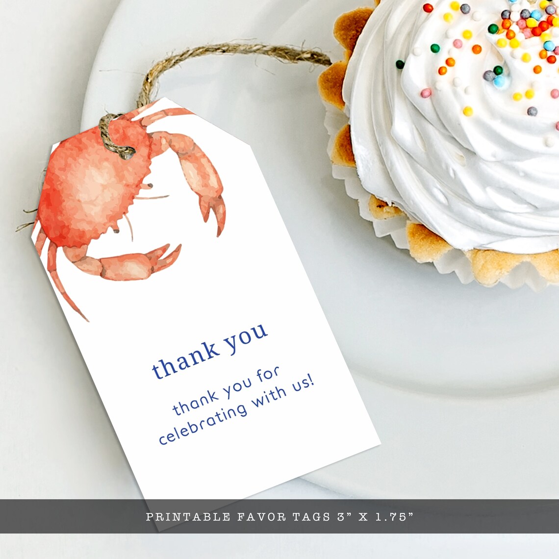 Crab Themed Favor Tags Beach Gift Tag Orange Crab Favor Tag - Etsy