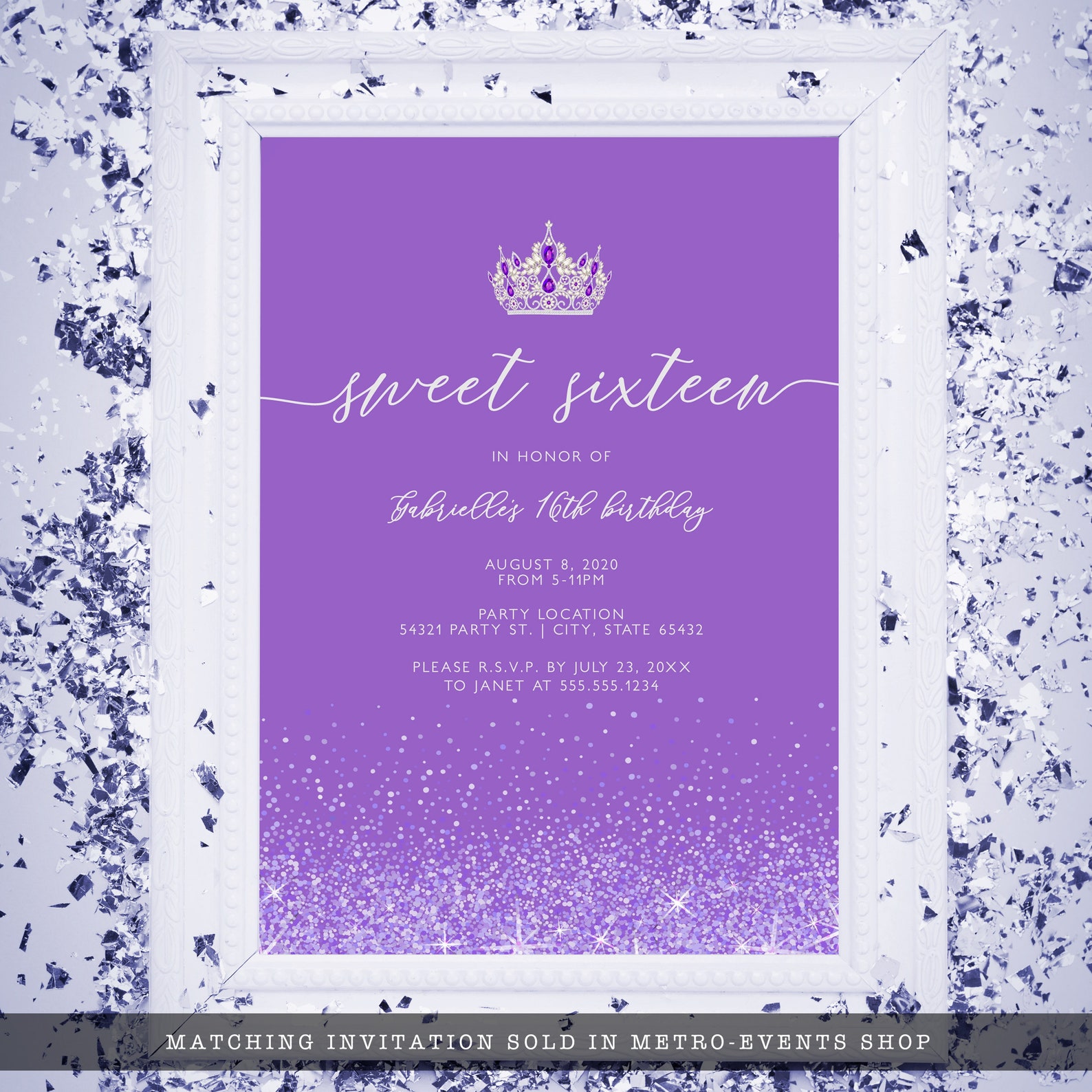 Purple Food Menu Custom Menu Purple Glitter Food Menu - Etsy