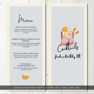 Minimalist Menu Signs, Bar Menu, Menu Template, Editable Menu Sign ...