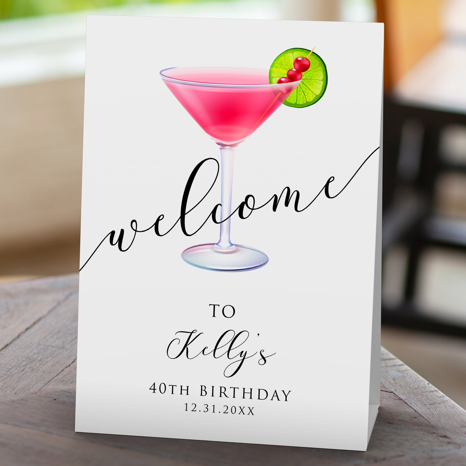 Pink Cocktail Welcome Signs Cosmo Sign Printable Sign - Etsy