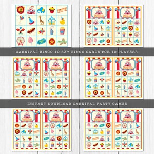 Printable Games Carnival Theme Bingo Game Guess How Many - Etsy