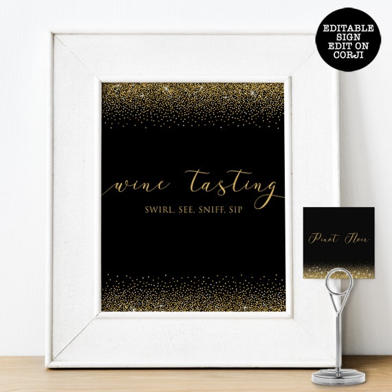 Wine Tasting Sign, Wine Themed Sign, Corjl Template, Wine Signs ...