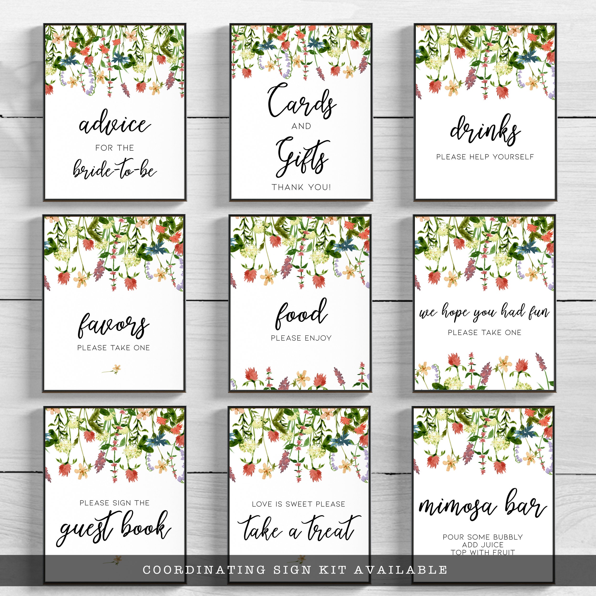 Boho Wildflower Wine Labels: Custom Floral Design (corjl Template) - Etsy