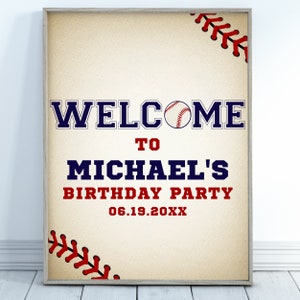 Baseball Welcome Sign, Printable Sign, Custom Baseball Welcome Sign ...