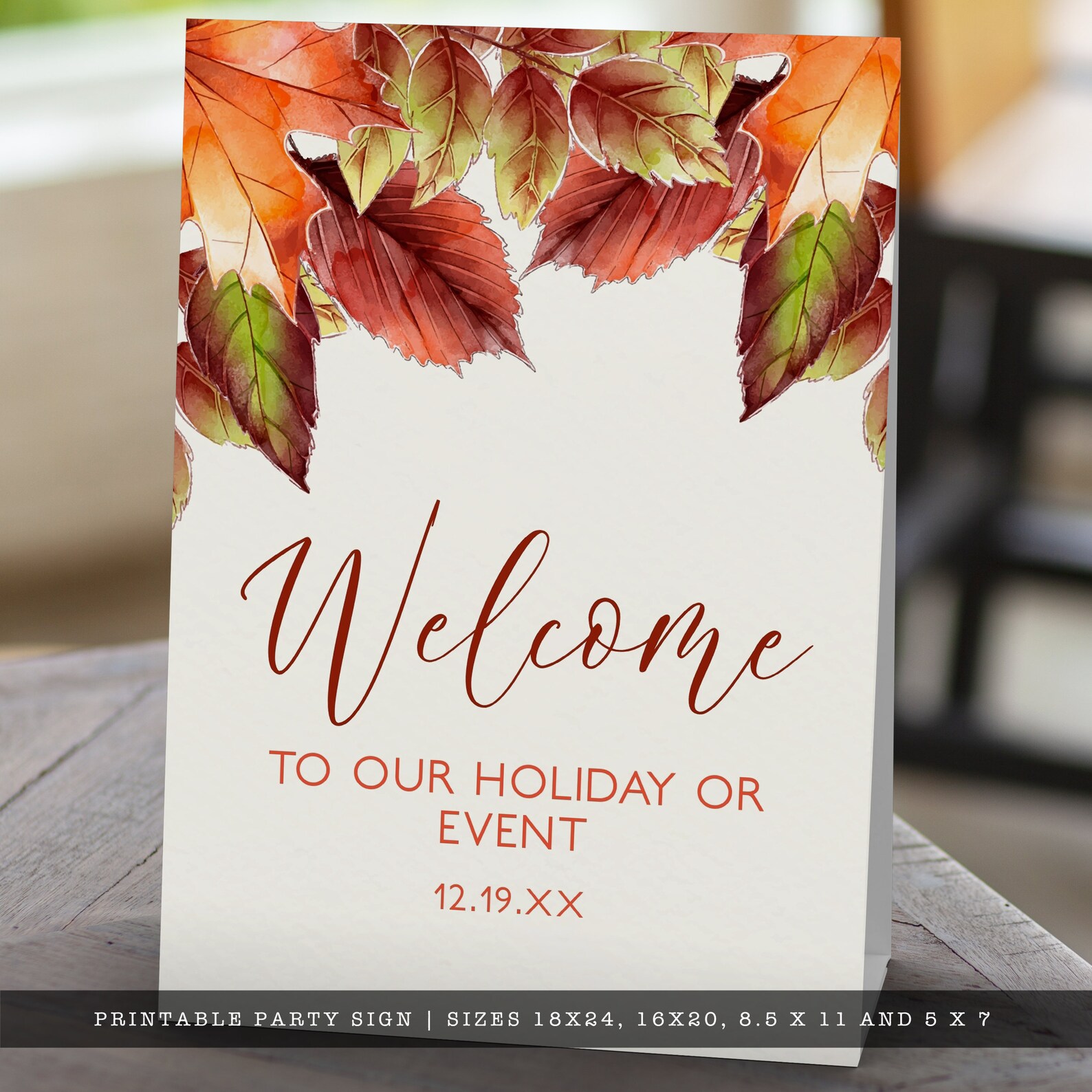 Fall Leaves Welcome Signs Friendsgiving Sign Thanksgiving - Etsy