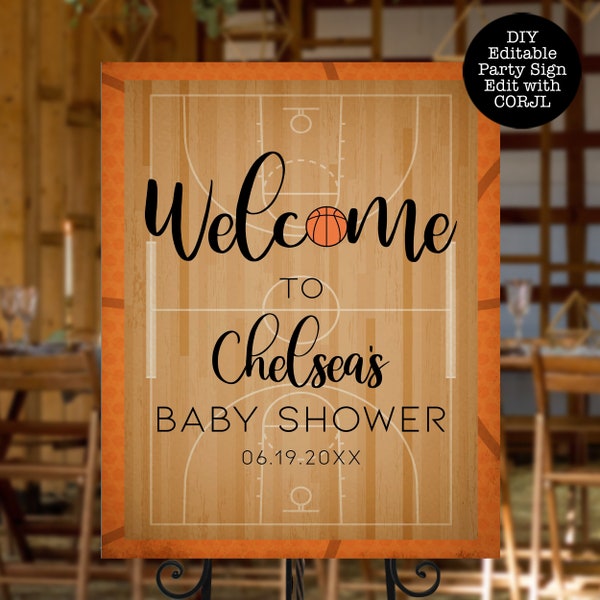 Basketball Theme Baby Shower Welcome Sign - Etsy